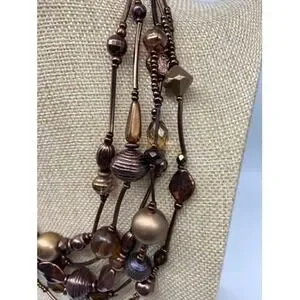 Chico's | Jewelry | Chicos Necklace Multi Strand Beaded Statement ...